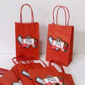 Movie Birthday Party Favor Bags, Hollywood Party Theme, Movie Night ...