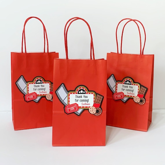 Movie birthday party favor bags, Hollywood Party theme, Movie Night ...