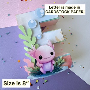 Axolotl 3D Letter, Axolotl Theme Party, Custom 3d Letter, Axolotl ...