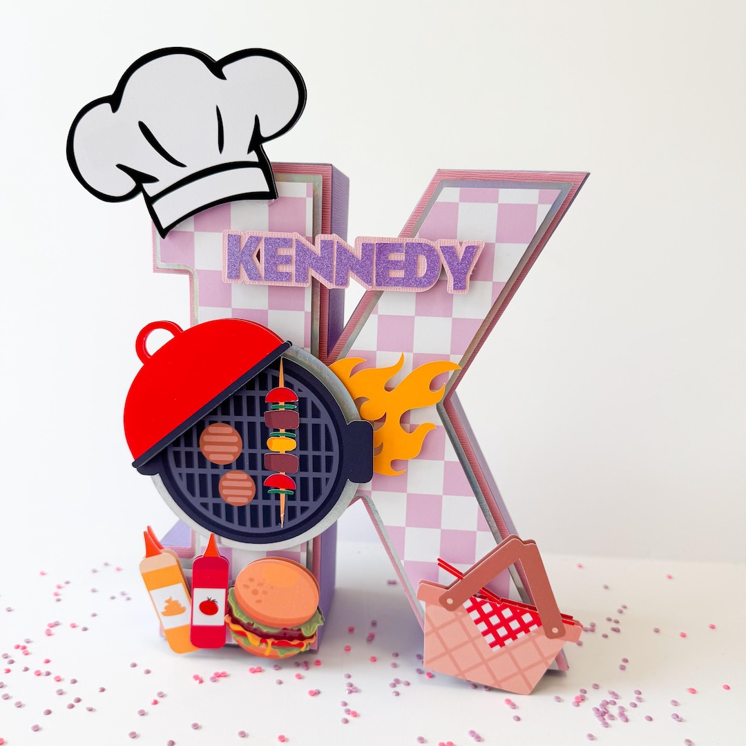 BBQ 3D Letter Barbecue Pastel Colors Theme Party Decorations Picnic ...