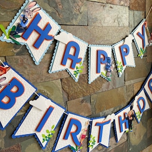 Zootopia Happy Birthday Banner, Zootopia Party Decorations, Zootopia ...