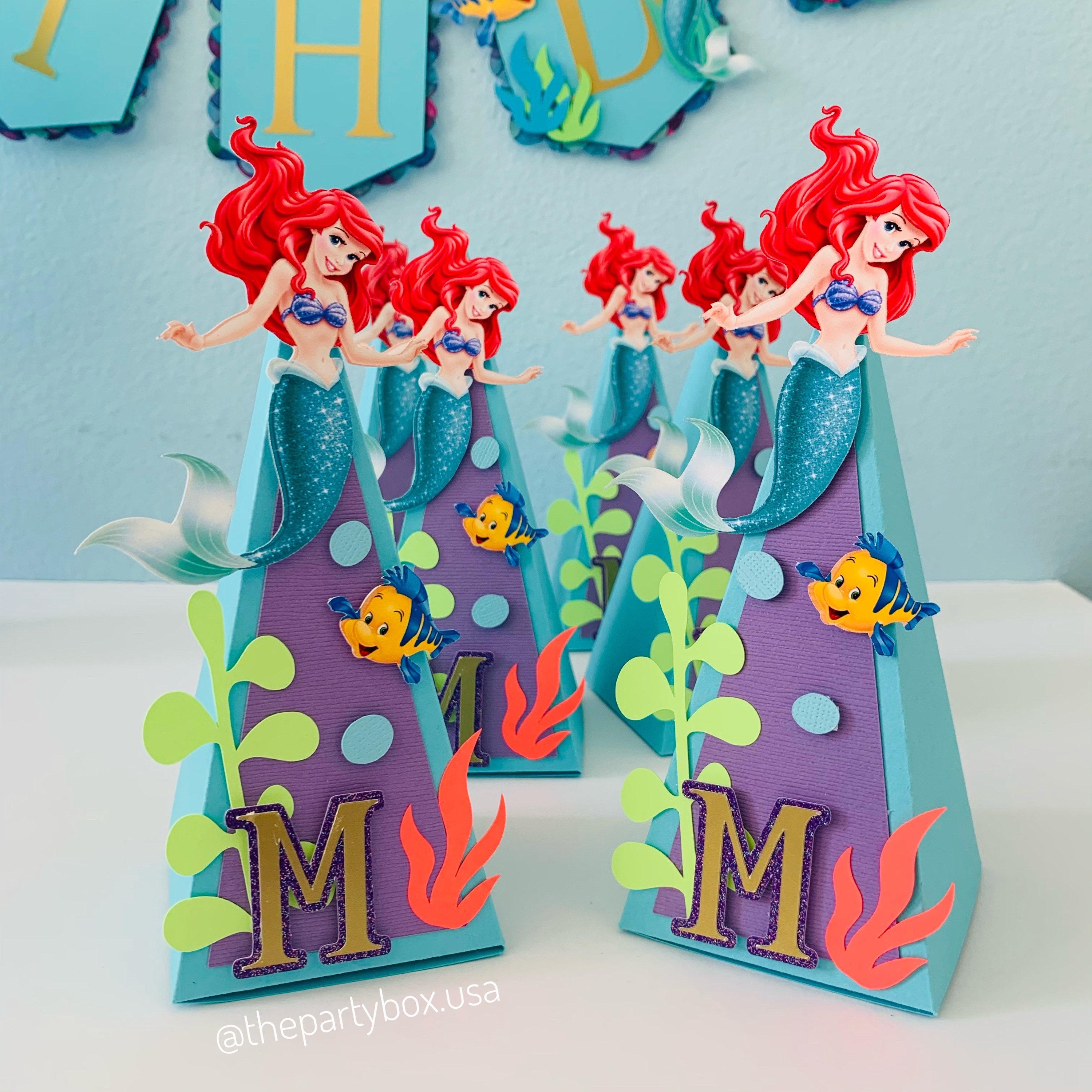 Little Mermaid Favor Box LIT001 Treat box Princess Ariel Party. Goodie ...