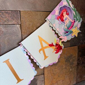 Little Mermaid Name Banner, Little Mermaid Birthday Party Decorations ...