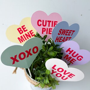 Conversation Hearts Cupcake Toppers Valentines Day Party Decorations ...