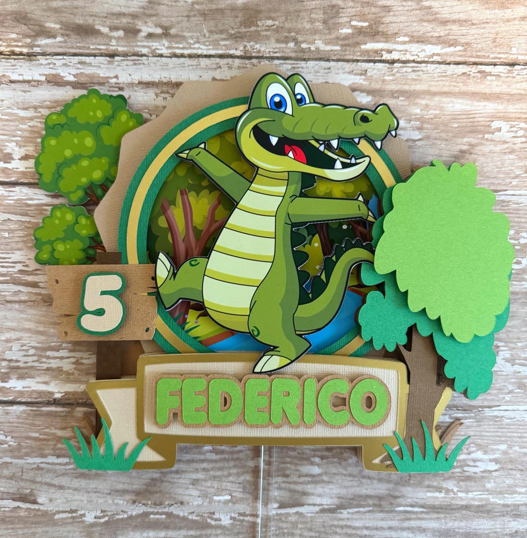 Alligator Cake Topper Alligator Theme Party Decorations Crocodile Theme ...