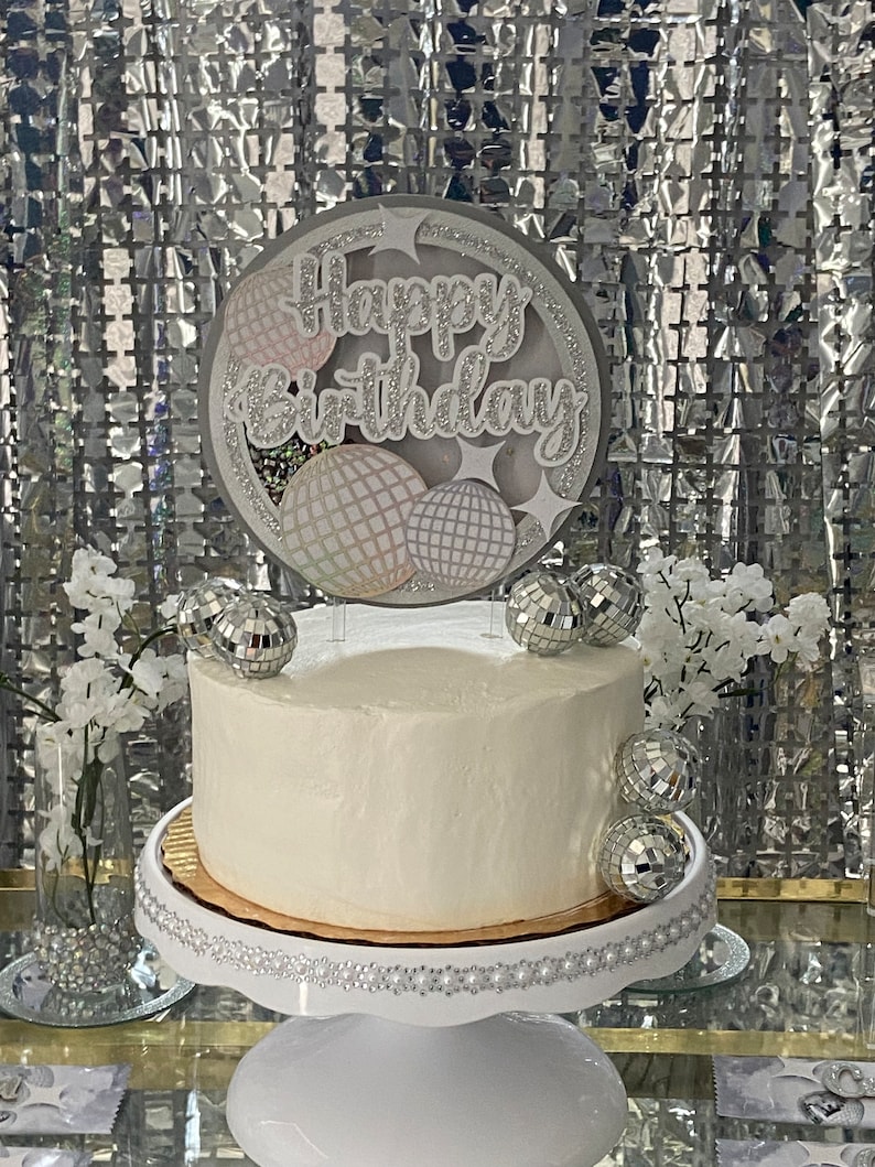 Disco Party Cake Topper Disco Ball Party Decorations Disco Ball Decor ...