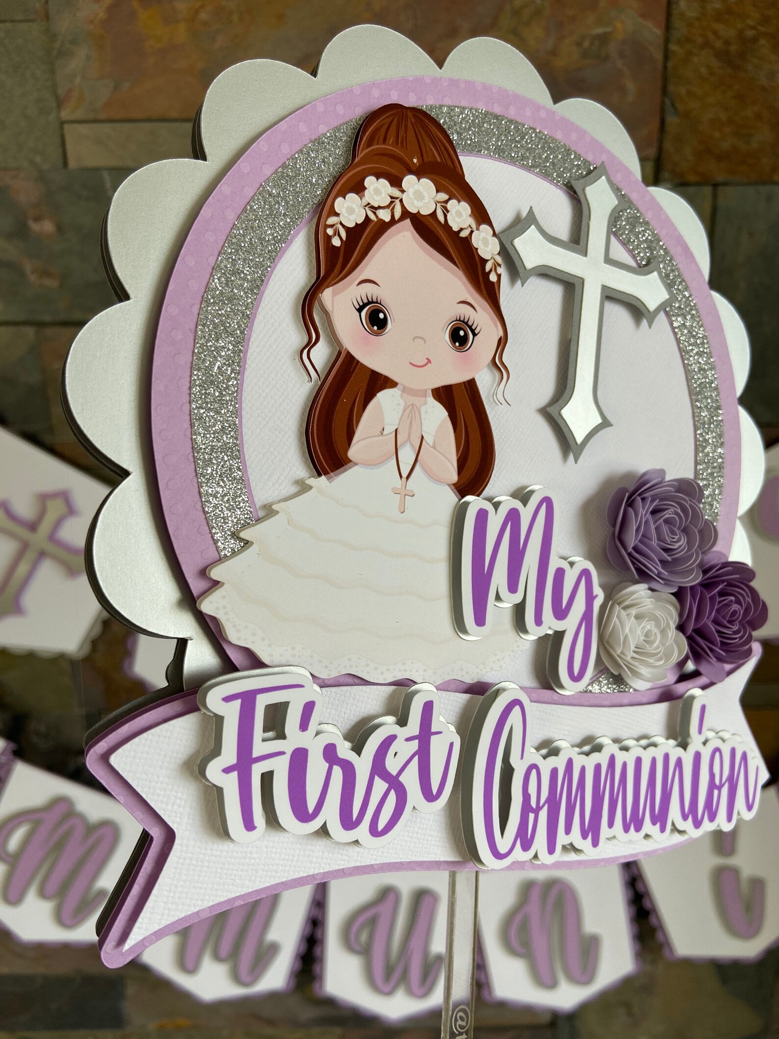 First Communion Cake Topper Religious Girl Cake Topper First - Etsy