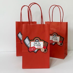 Movie Birthday Party Favor Bags, Hollywood Party Theme, Movie Night ...
