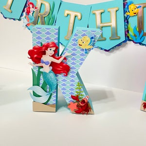 Little Mermaid 3D Letter, Little Mermaid Birthday Party Decorations ...