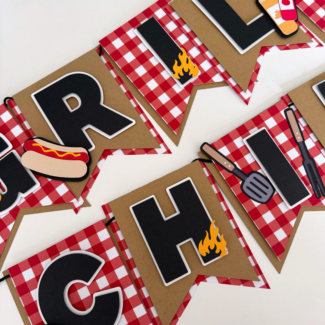 Grillin and Chillin Banner Barbecue Grill Party Decorations BBQ Theme ...