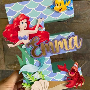 Little Mermaid 3D Letter, Little Mermaid Birthday Party Decorations ...
