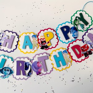 Inside Out Birthday Banner Inside Out Party Decorations Happy Birthday ...