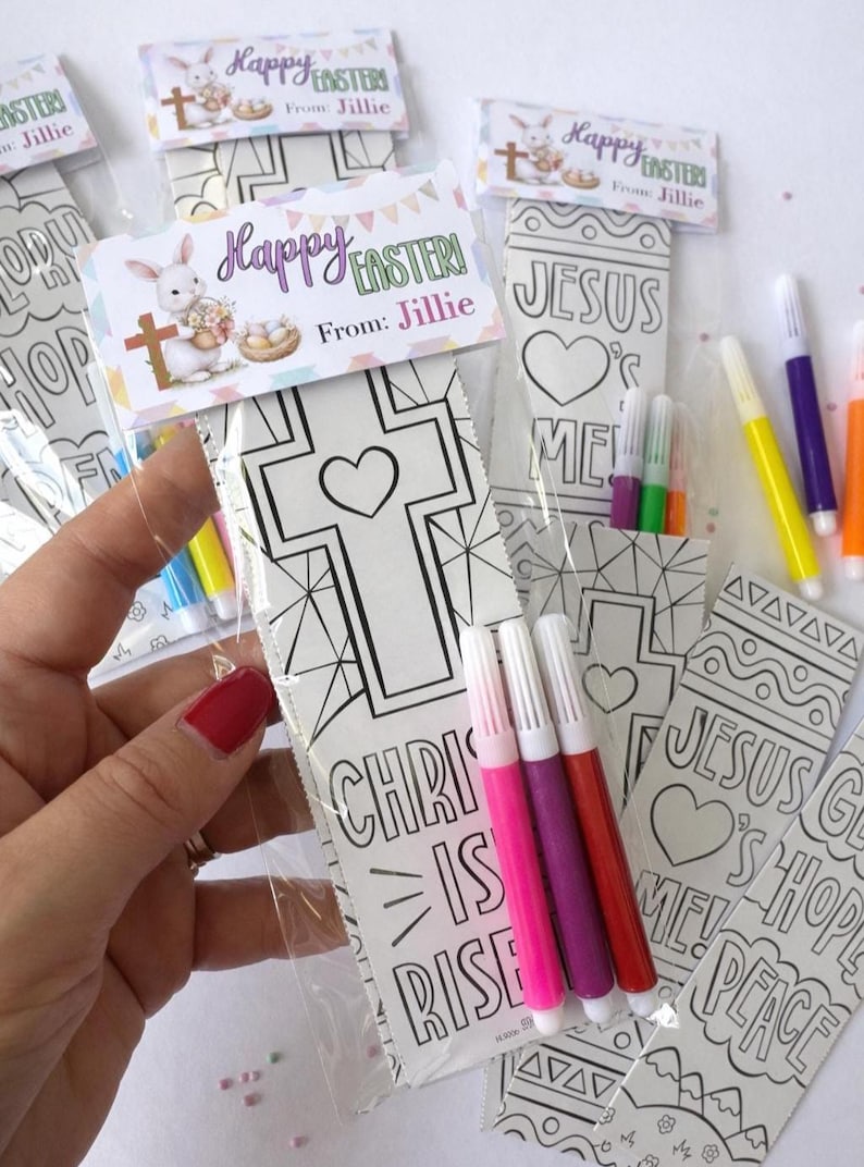 Christian Easter Coloring Bookmark Kit for Kids Church Easter Favors ...