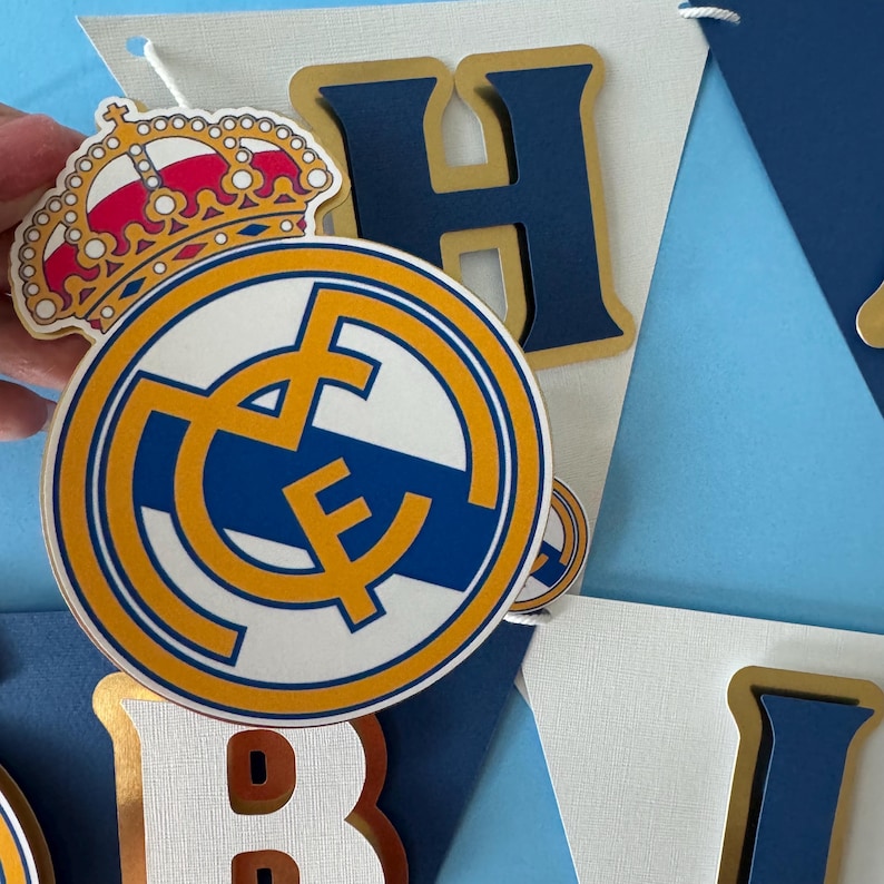 Sports Real Madrid Happy Birthday Banner, Soccer Banner, Sports Soccer ...