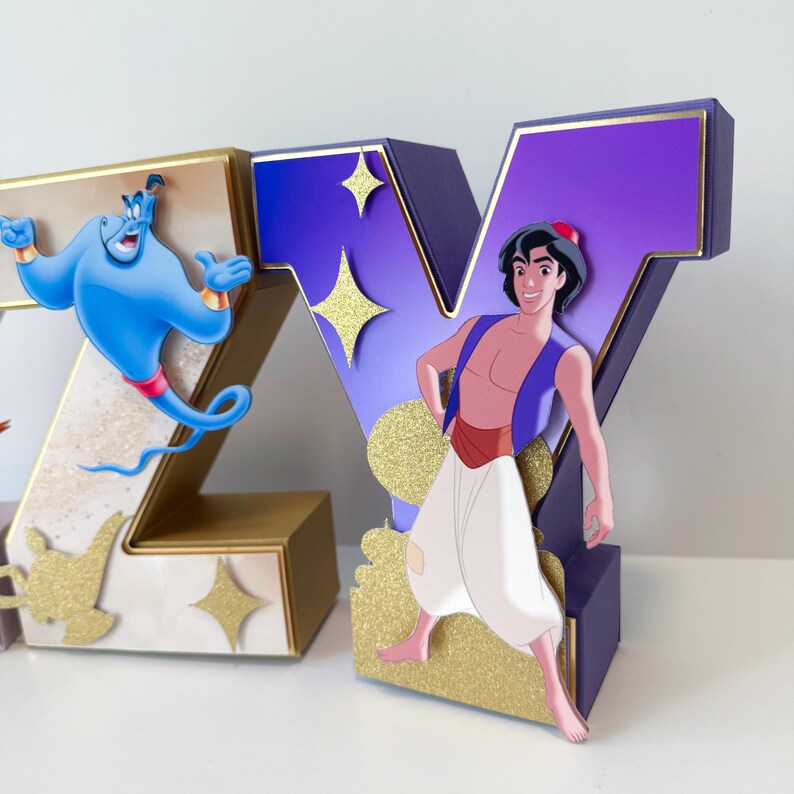 Aladdin 3D Letters Jasmine Theme Party Decorations Custom 3d Letter ...