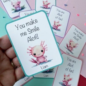 Axolotl Valentines Day Cards Axolotl Theme Valentines Classroom Cards ...