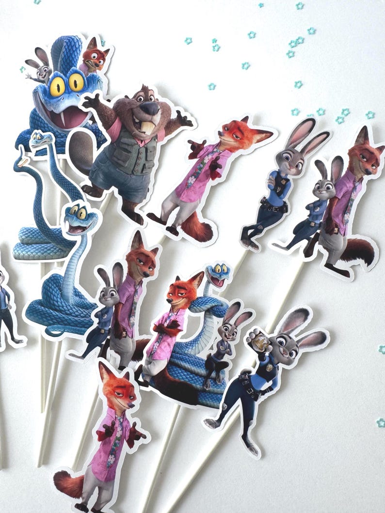 Zootopia 2 Cupcake Toppers, Zootopia Birthday Party Decorations ...