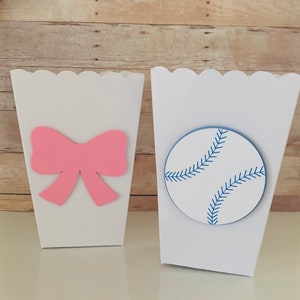 Gender Reveal Baseball Theme Party, Gender Reveal Popcorn Box, Baseball ...