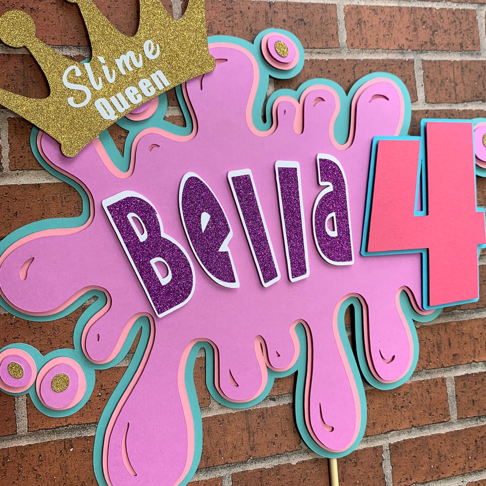 Slime Party Cake Topper Slime Theme Party Decorations Slime - Etsy