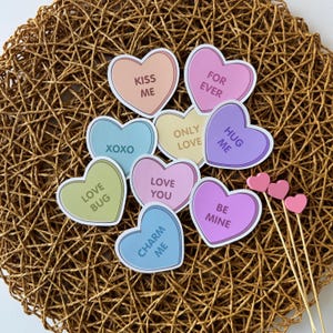 Conversation Hearts Stickers Valentines Day Stickers Conversation ...