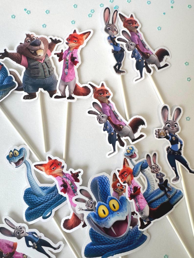 Zootopia 2 Cupcake Toppers, Zootopia Birthday Party Decorations ...