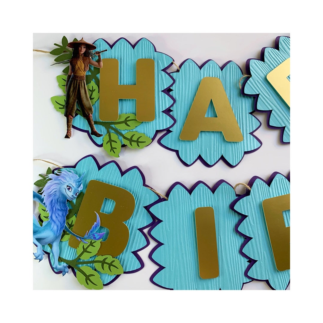 Raya and the Last Dragon Happy Birthday Banner, Raya Birthday Party ...