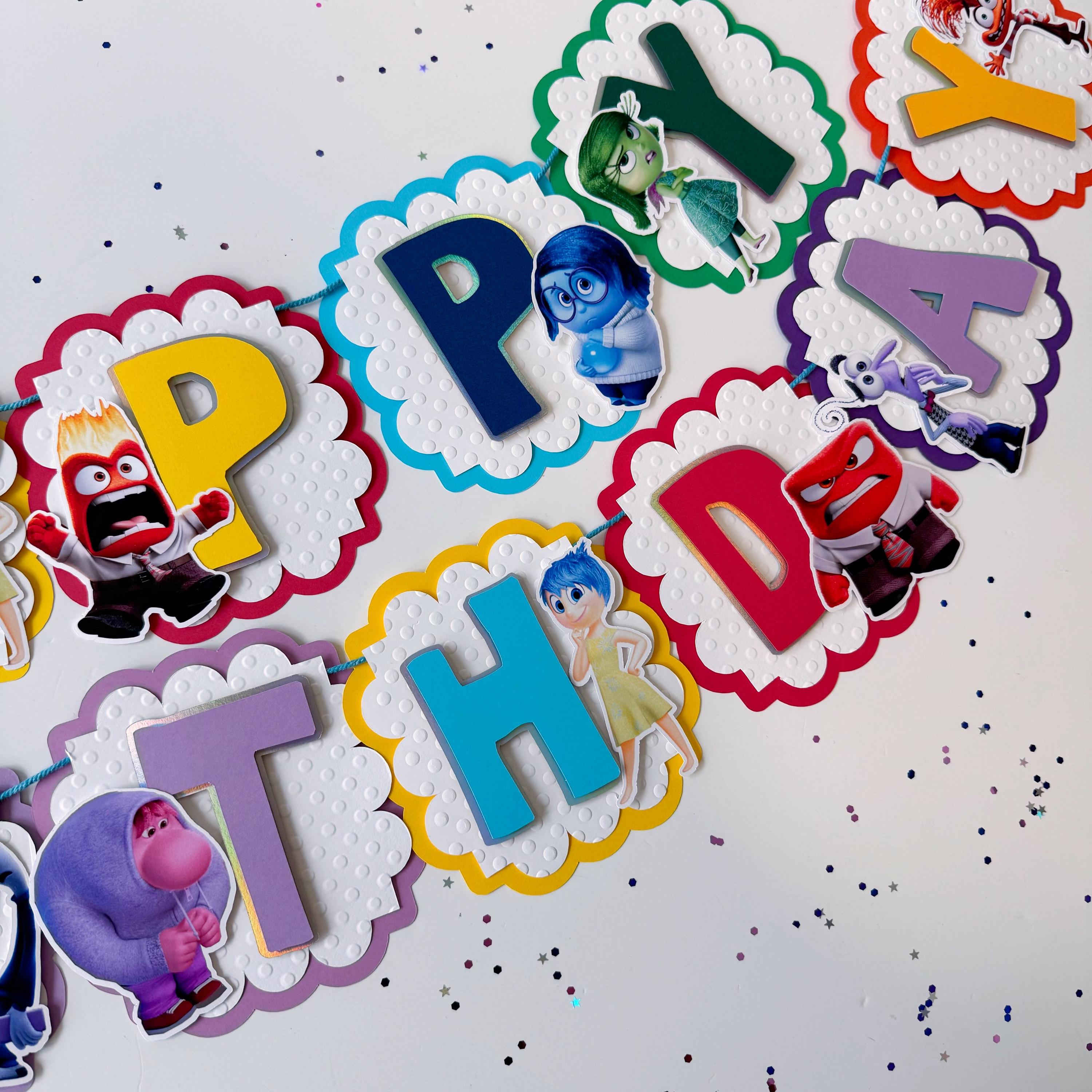Inside Out Birthday Banner Inside Out Party Decorations Happy Birthday ...