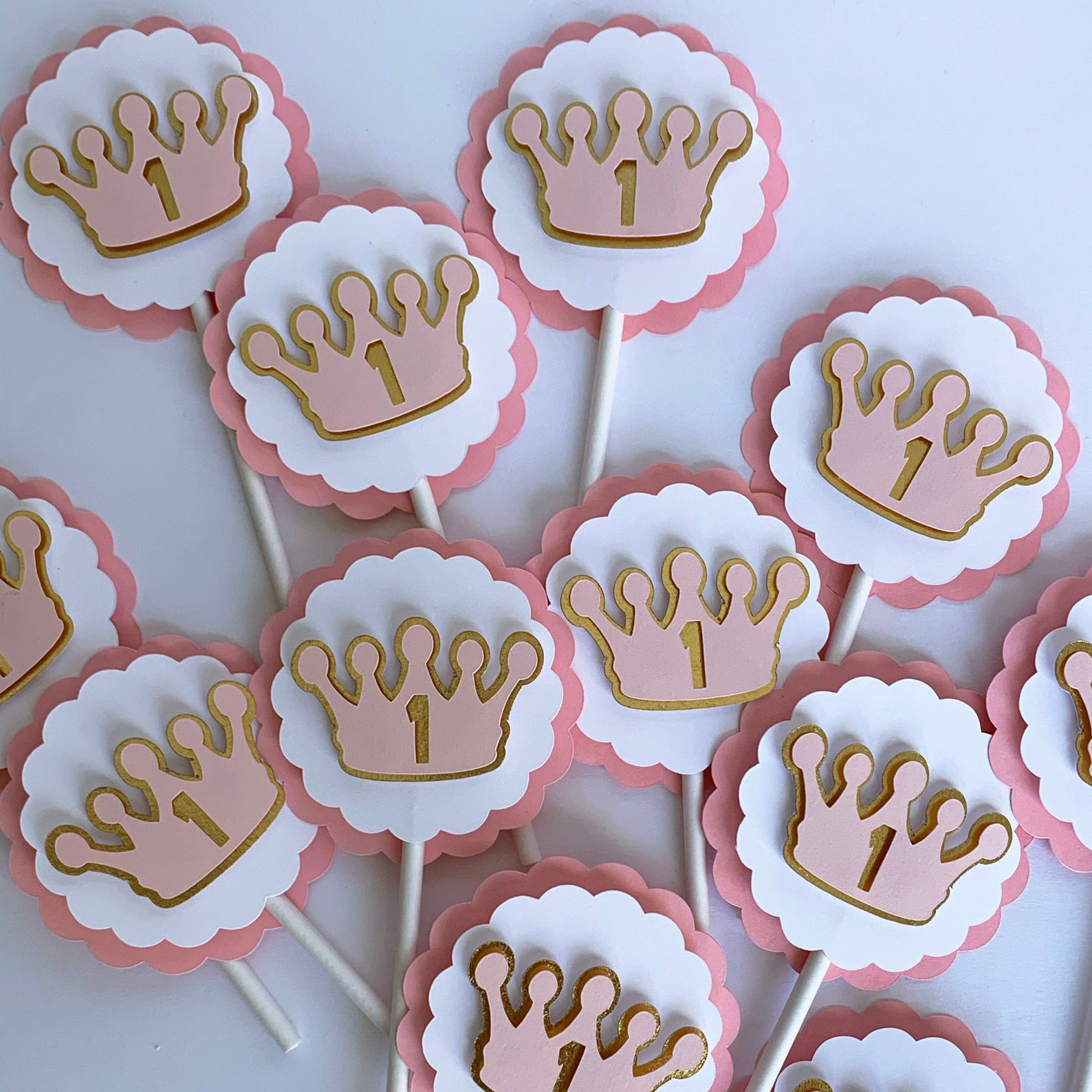 Princess Crown Cupcake Toppers Princess Theme Party - Etsy
