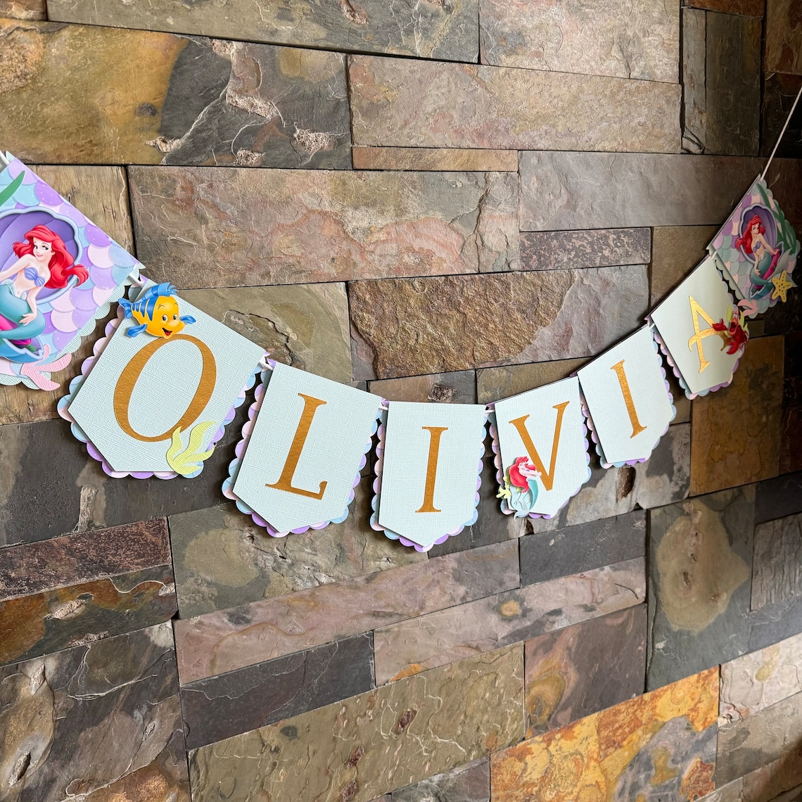 Little Mermaid Name Banner, Little Mermaid Birthday Party Decorations ...