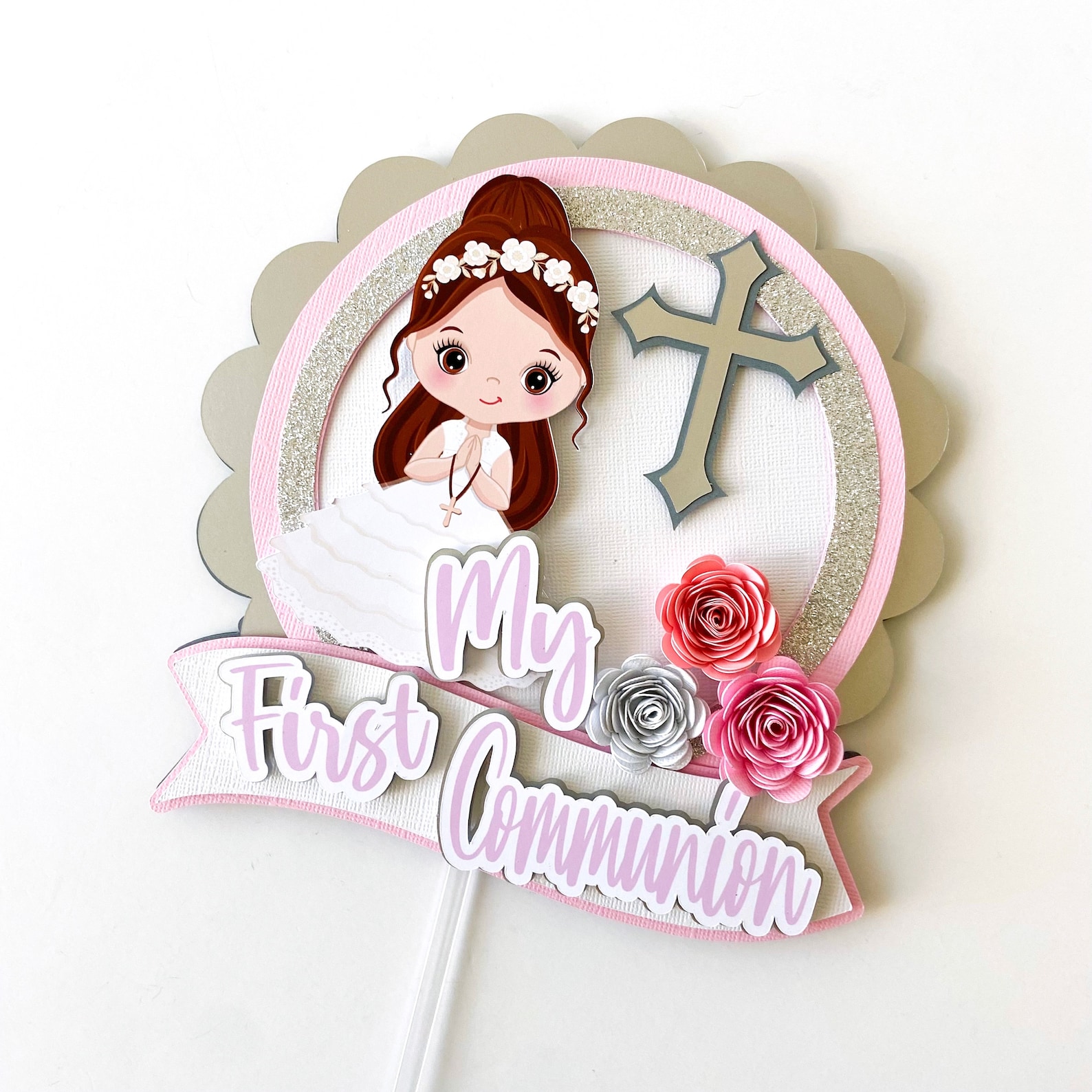 Holy Communion Cake Topper First Communion Cake Topper Religious Girl ...