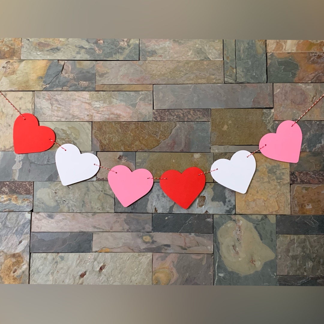 Valentines Hearts Banner Valentines Day Party Decorations Valentines ...