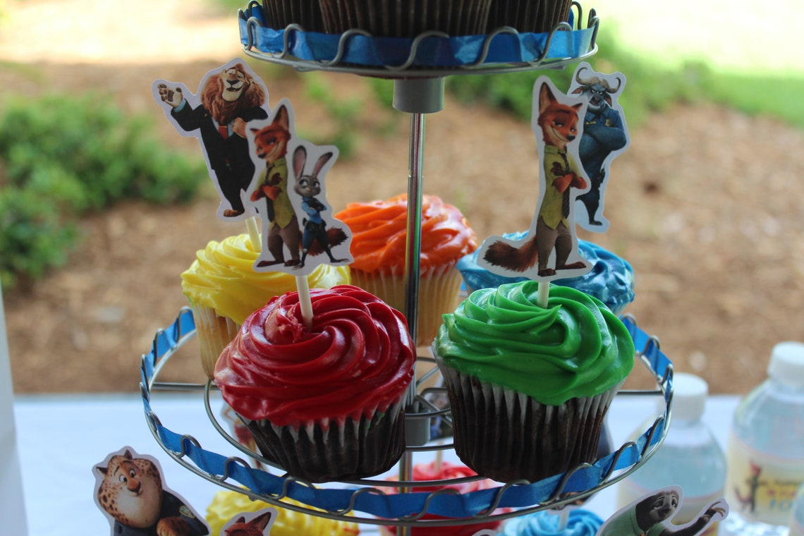 Zootopia Cupcake Toppers, Zootopia Birthday Party Decorations, Zootopia ...