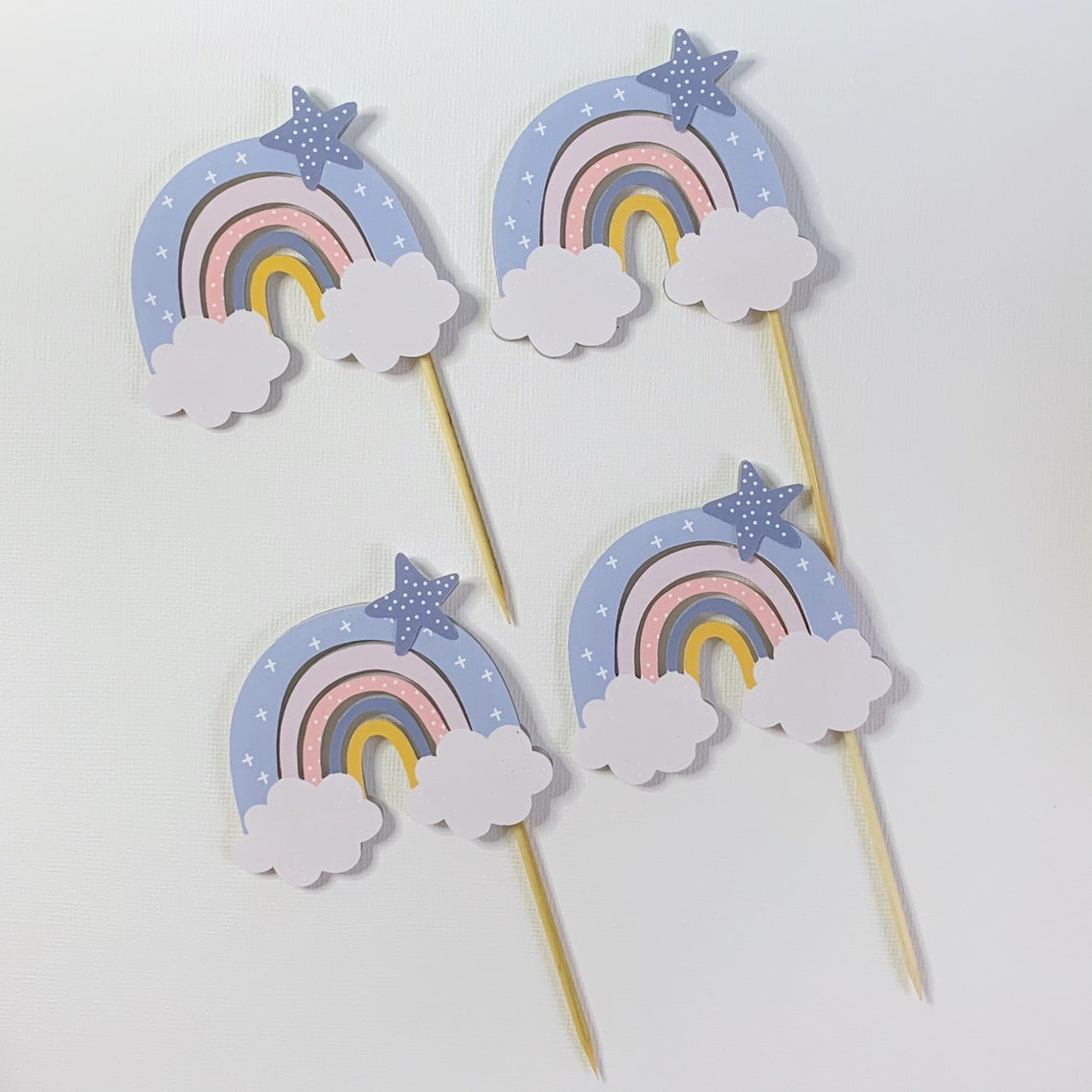 Boho Rainbow Cupcake Toppers Boho Party Decor Boho Theme - Etsy