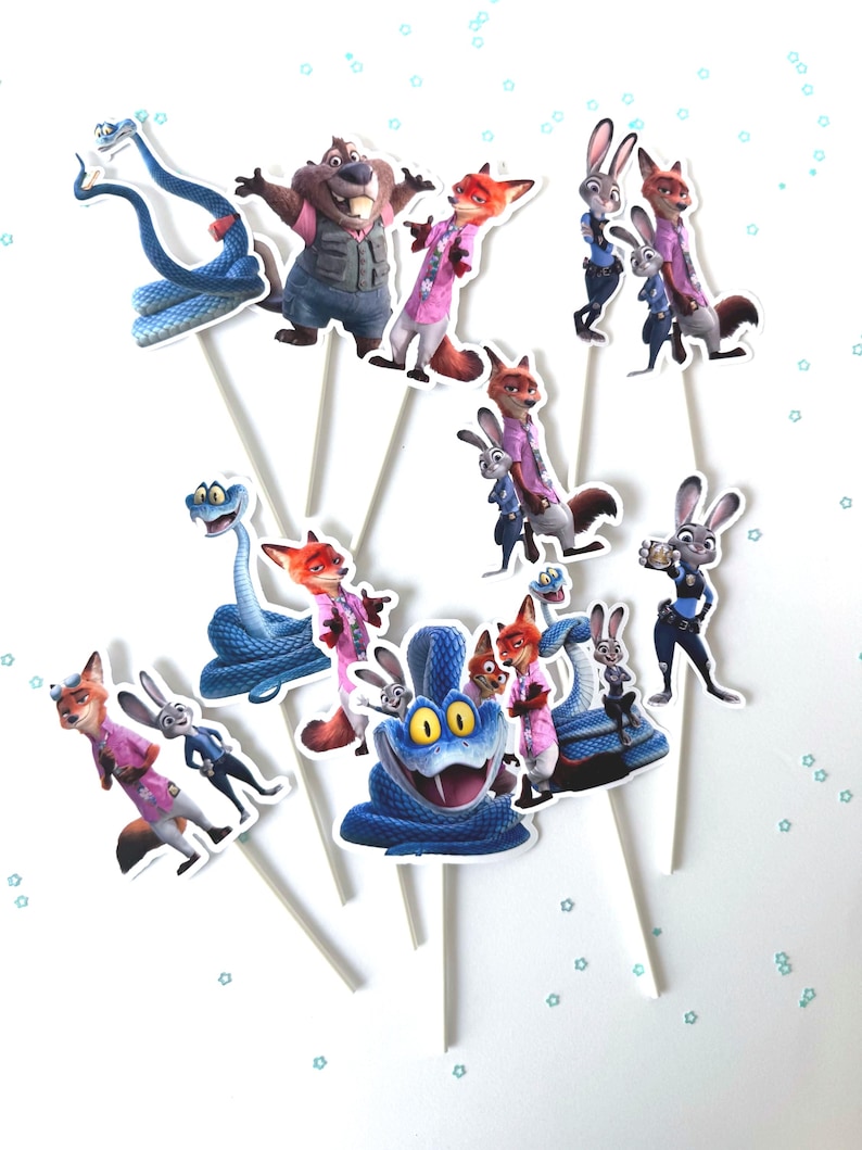 Zootopia 2 Cupcake Toppers, Zootopia Birthday Party Decorations ...