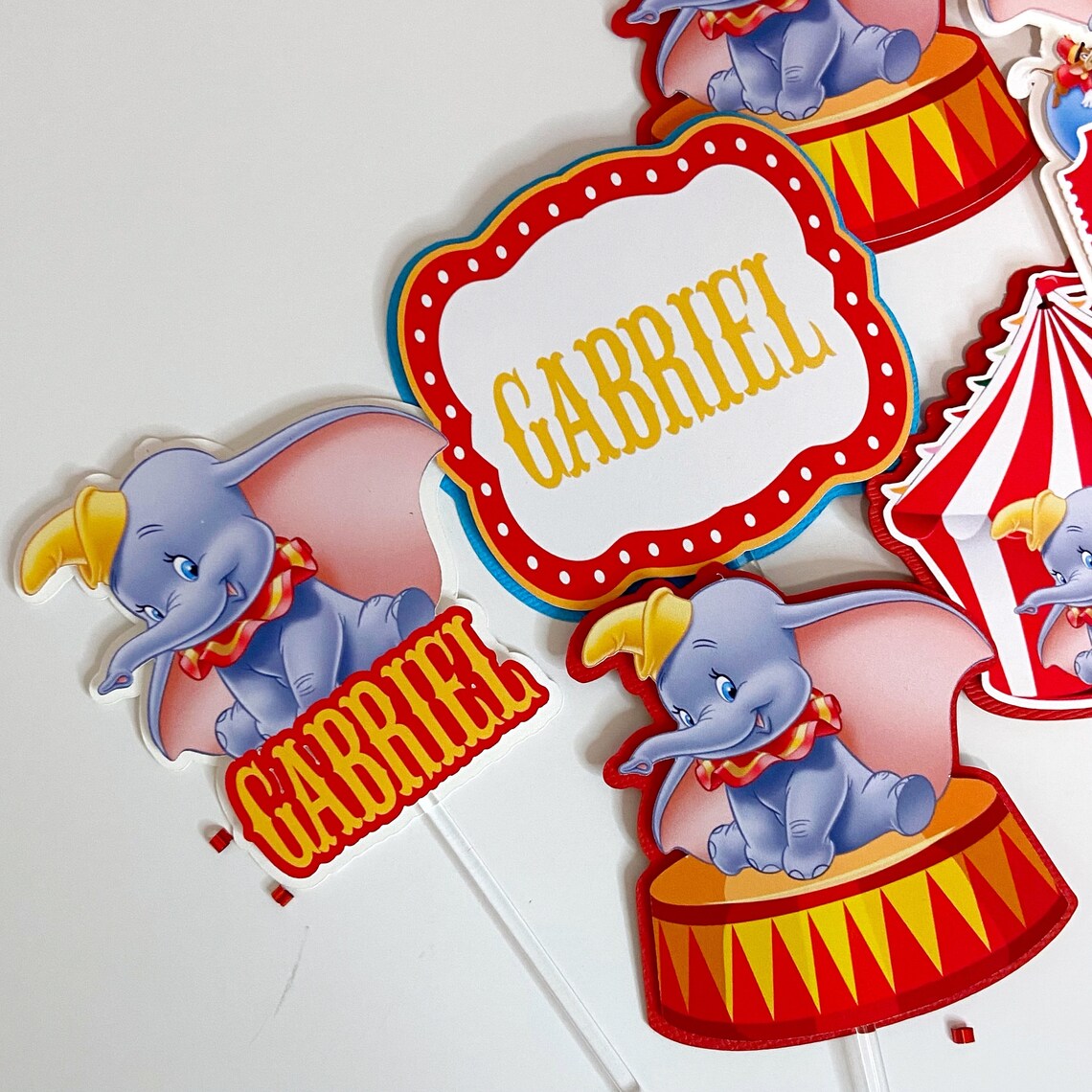 Dumbo Cupcake Toppers, Dumbo Theme Party, Elephant Cupcake Toppers ...