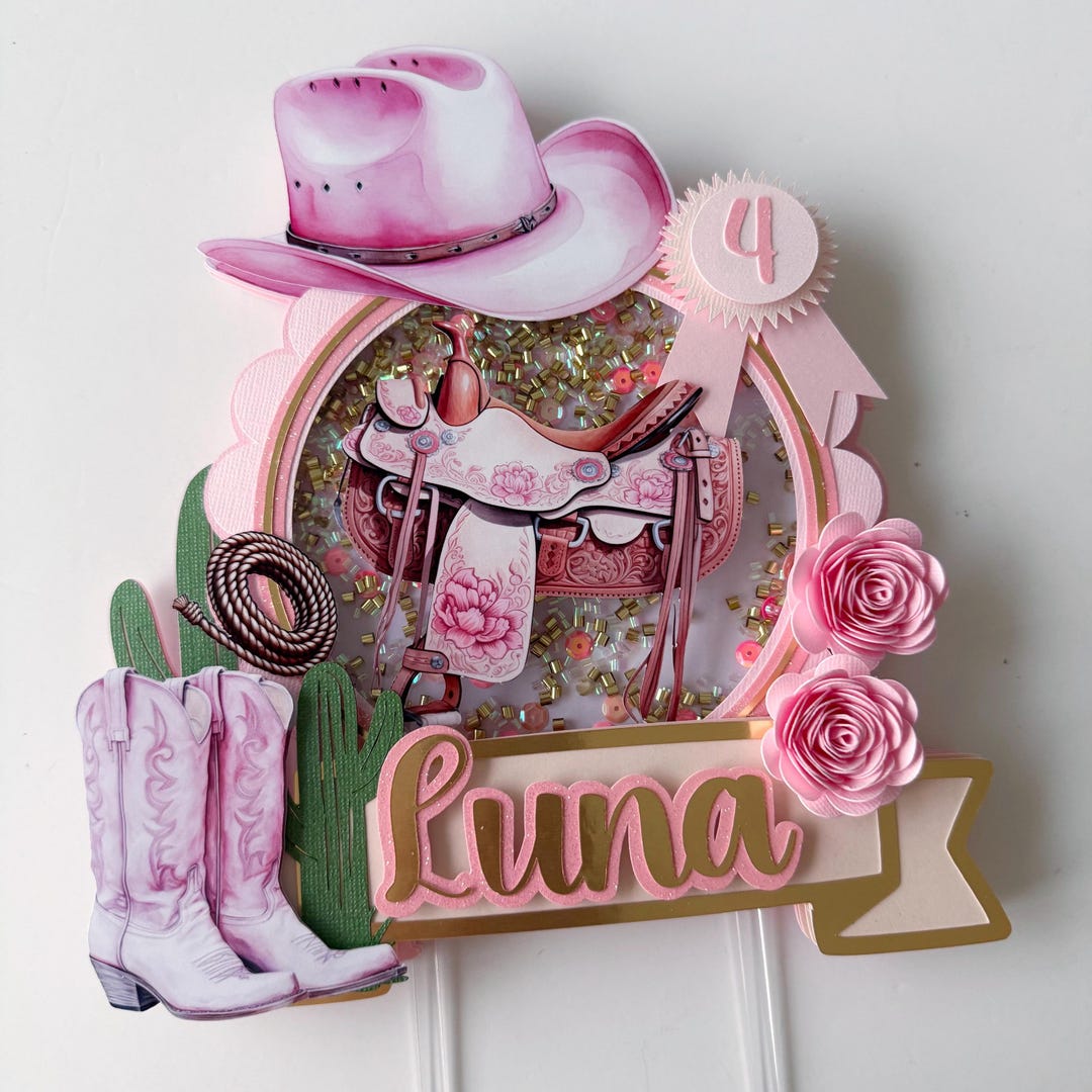 Cowgirl Cake Topper Western Theme Cowgirl Party Decorations Rodeo Theme ...