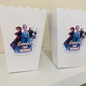 Frozen Popcorn Boxes, Frozen Party Decorations, Frozen Personalized ...