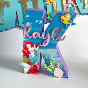 Little Mermaid 3D Letter, Little Mermaid Birthday Party Decorations ...