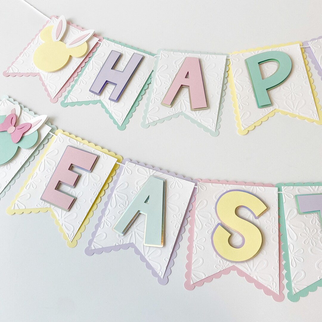 Mickey Mouse Happy Easter Banner, Easter Mickey Mouse Party Decorations ...