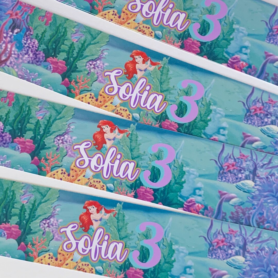 Little Mermaid Water Bottle Labels Little Mermaid Birthday Party ...