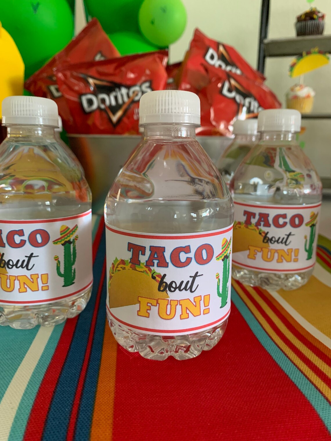 Fiesta Water Bottle Labels, Fiesta Taco Party Decorations, Fiesta Party ...