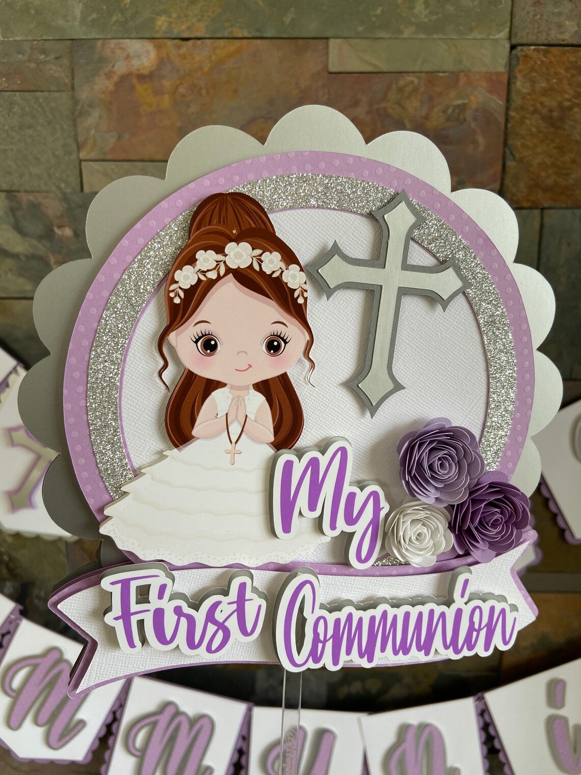 First Communion Cake Topper Religious Girl Cake Topper First - Etsy