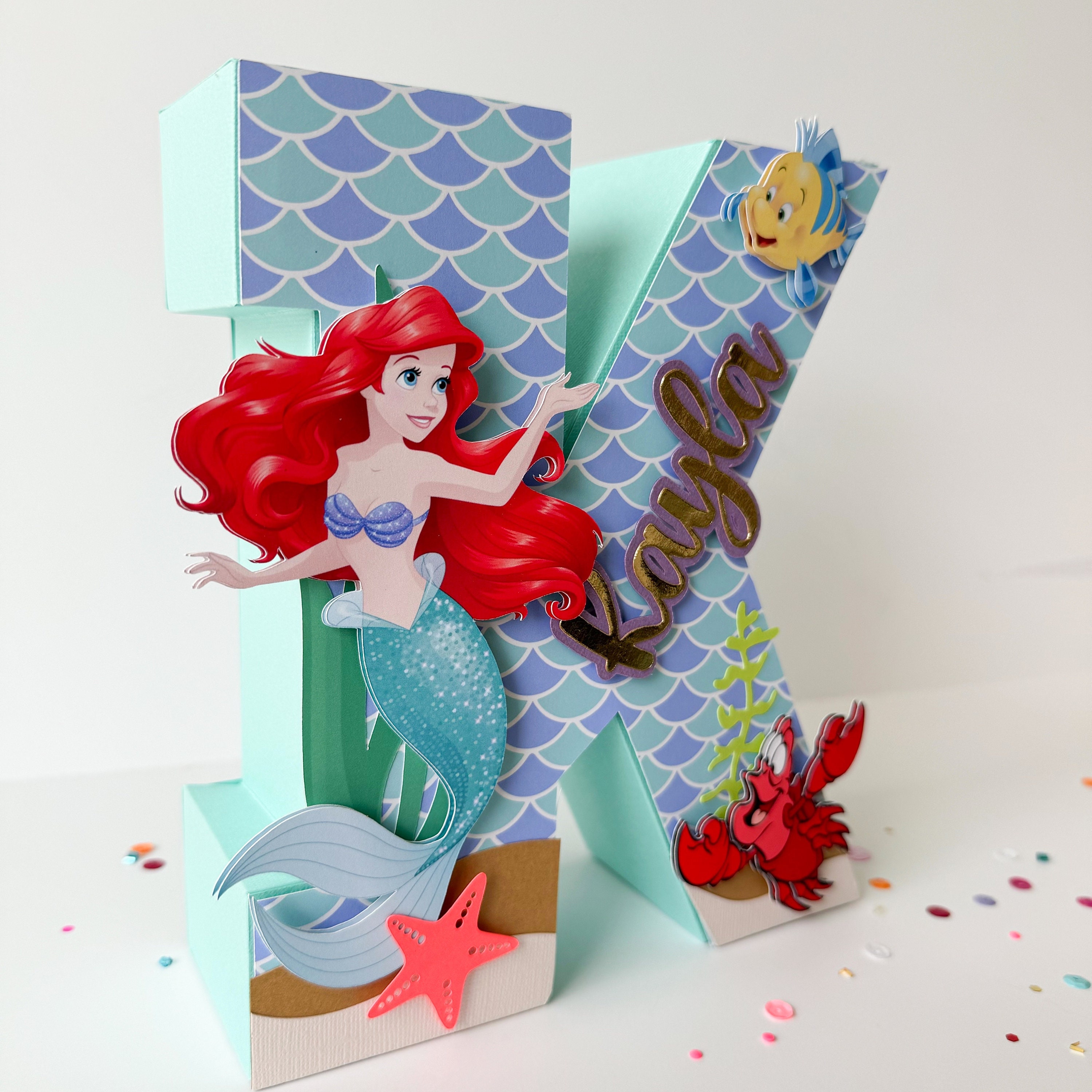 Little Mermaid 3D Letter or Number Little Mermaid Party Decorations ...