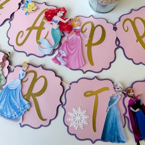 Disney Princesses Banner Princess Party Decorations Princess Theme ...