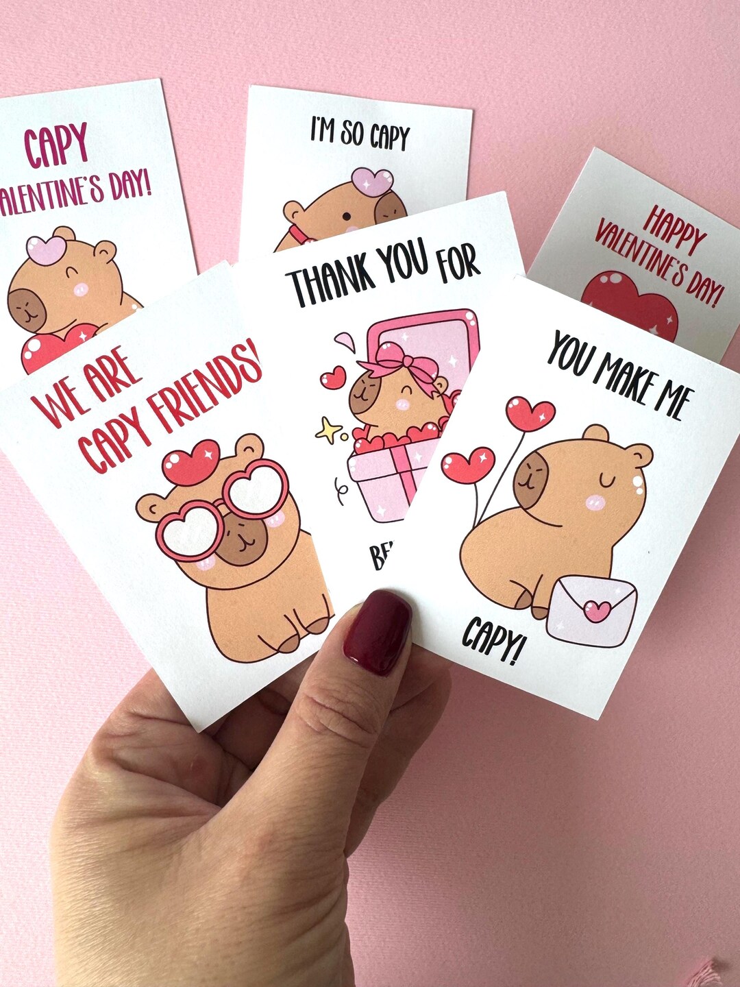Capybara Valentines Day Cards Capybara Theme Valentines Classroom Cards ...