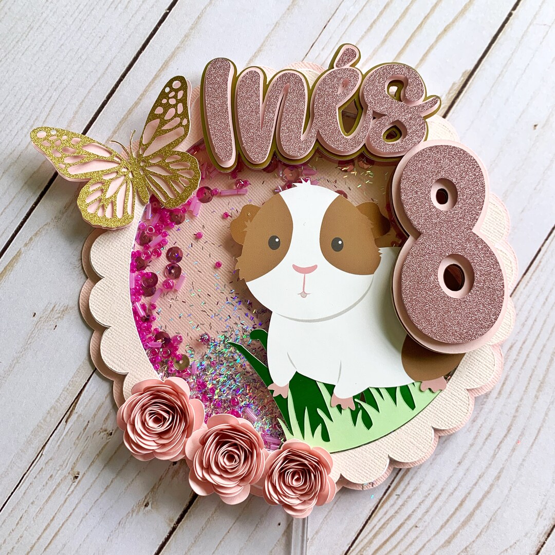 Guinea Pig Cake Topper, Guinea Pig Party Decorations, Cute Guinea Pig ...