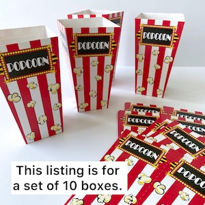 Movie Night Popcorn Boxes, Movie Theme Party Decorations, Popcorn Favor ...
