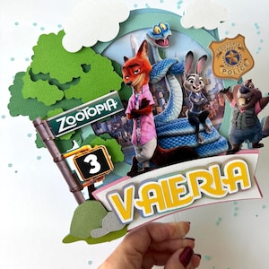 Zootopia 2 Cake Topper, Zootopia Theme Party Decorations, Zootopia ...