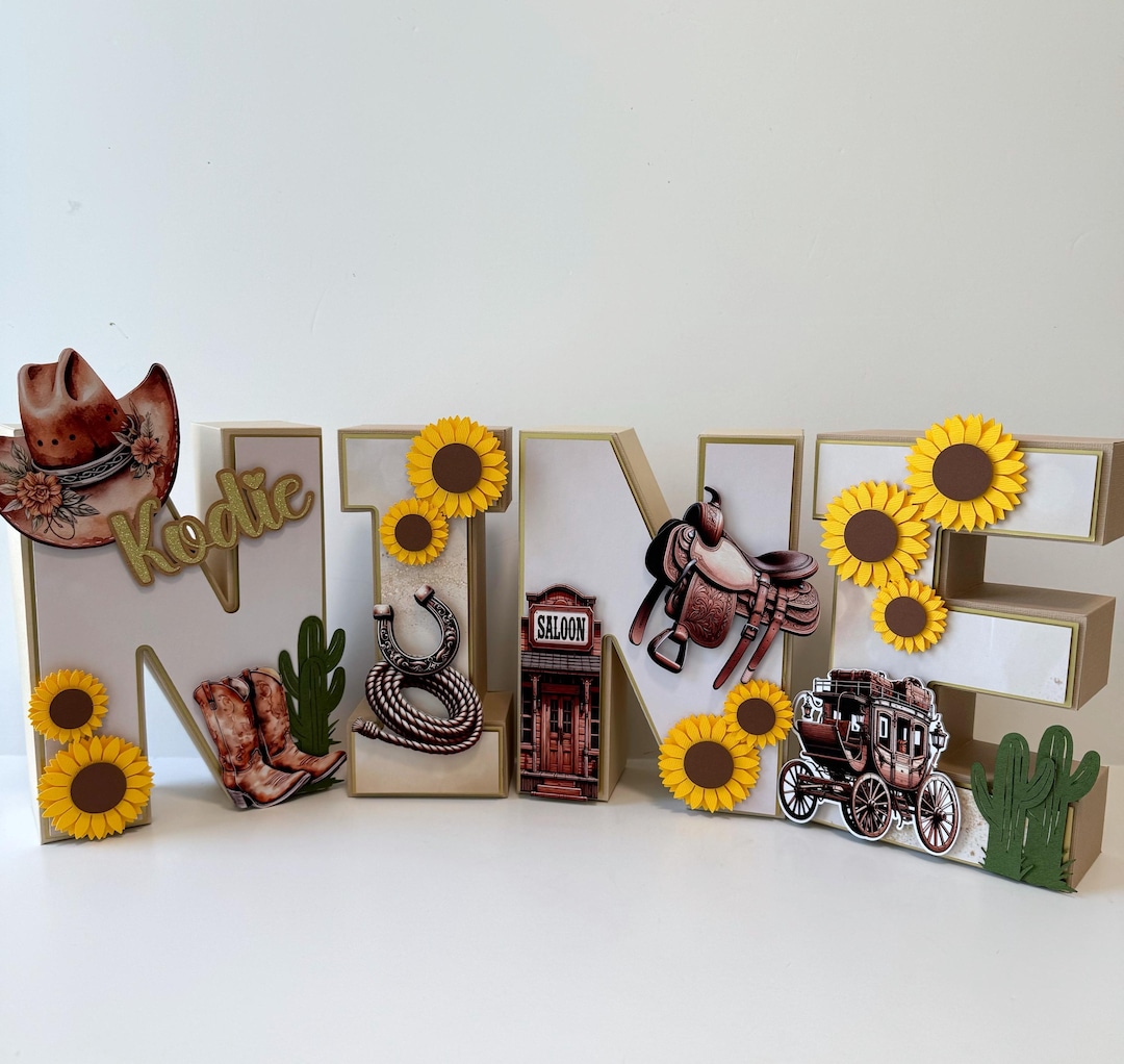 Western Cowgirl 3D Letter Cowgirl Party Decorations Western Cowgirl ...