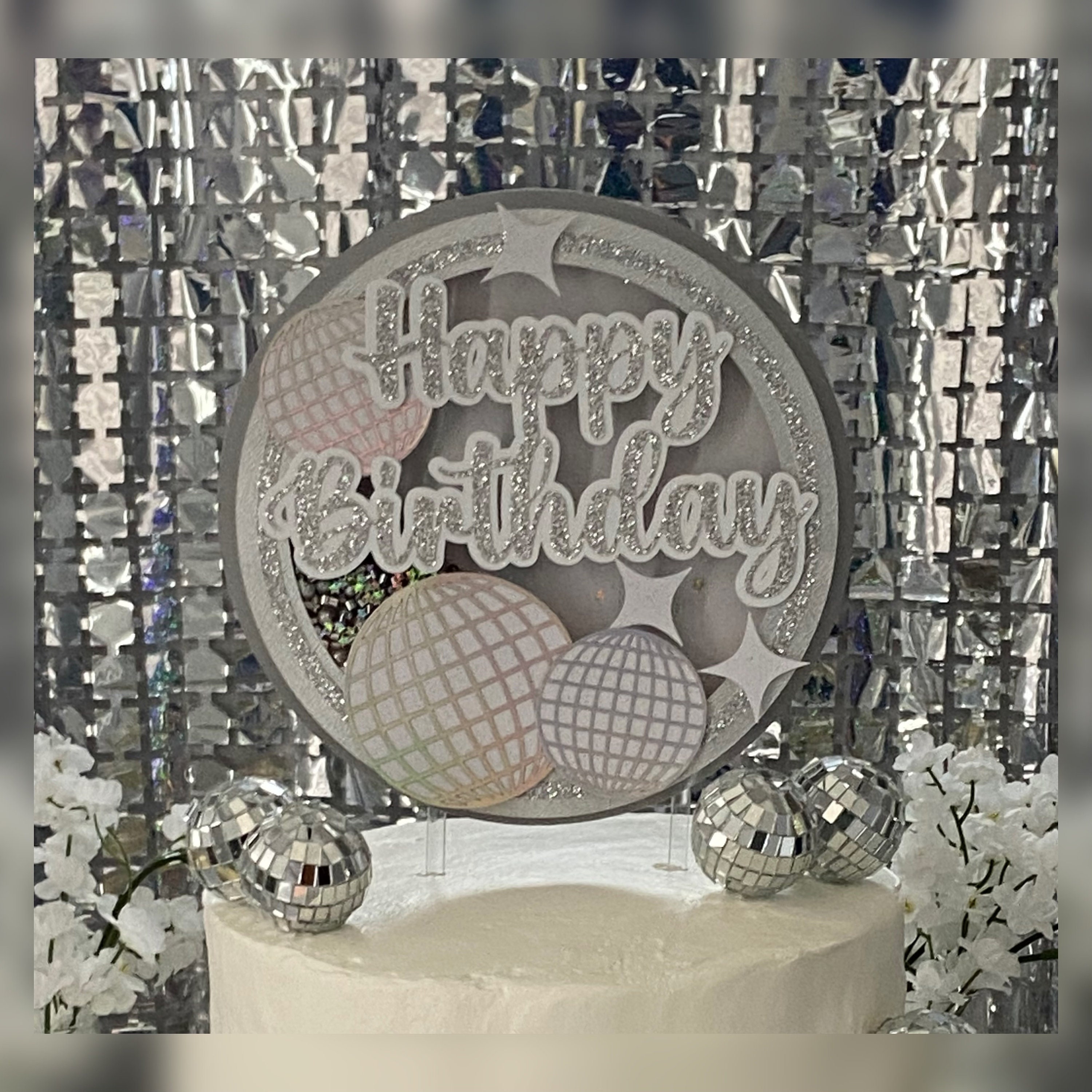 Disco Party Cake Topper Disco Ball Party Decorations Disco Ball Decor ...